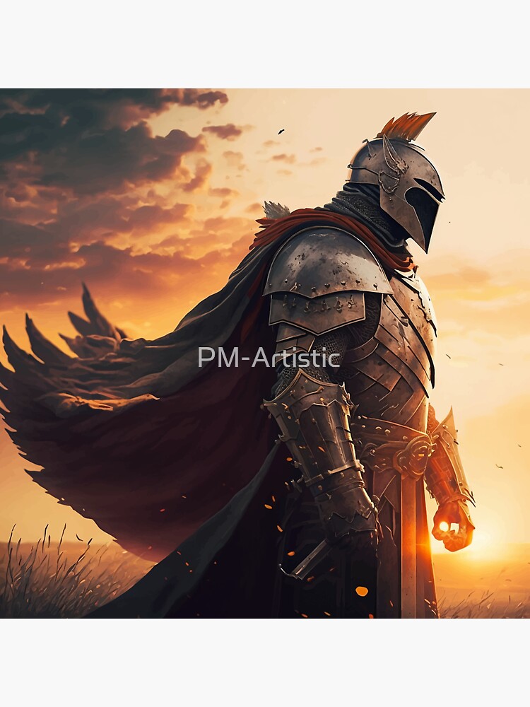 "Epic Heroic Knight version 1" Sticker for Sale by PM-Artistic | Redbubble
