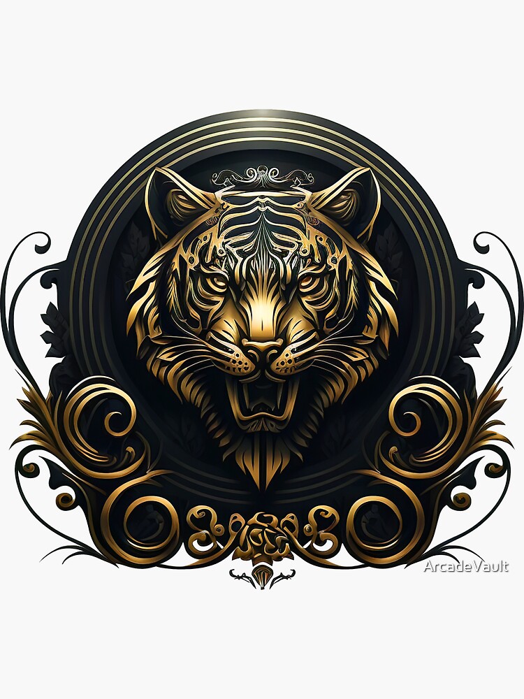 "Gothic Tiger Head Wild Animal Creepy Fantasy tattoo logo design ...