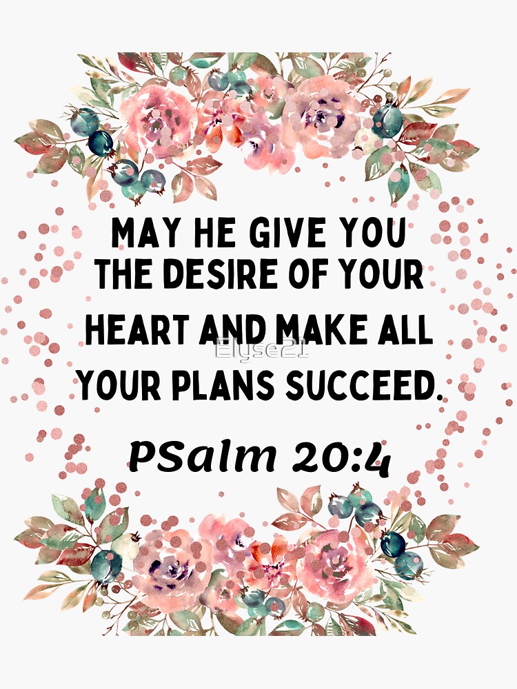 "Psalm 20:4 Bible Verse Christian Gift, Psalm 20:4 Shirt Christian ...