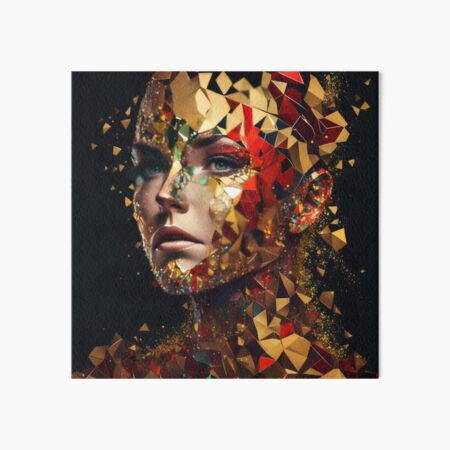 "Portrait Women Luxury Triangle Bubble Colorful Explosion Face" Art ...