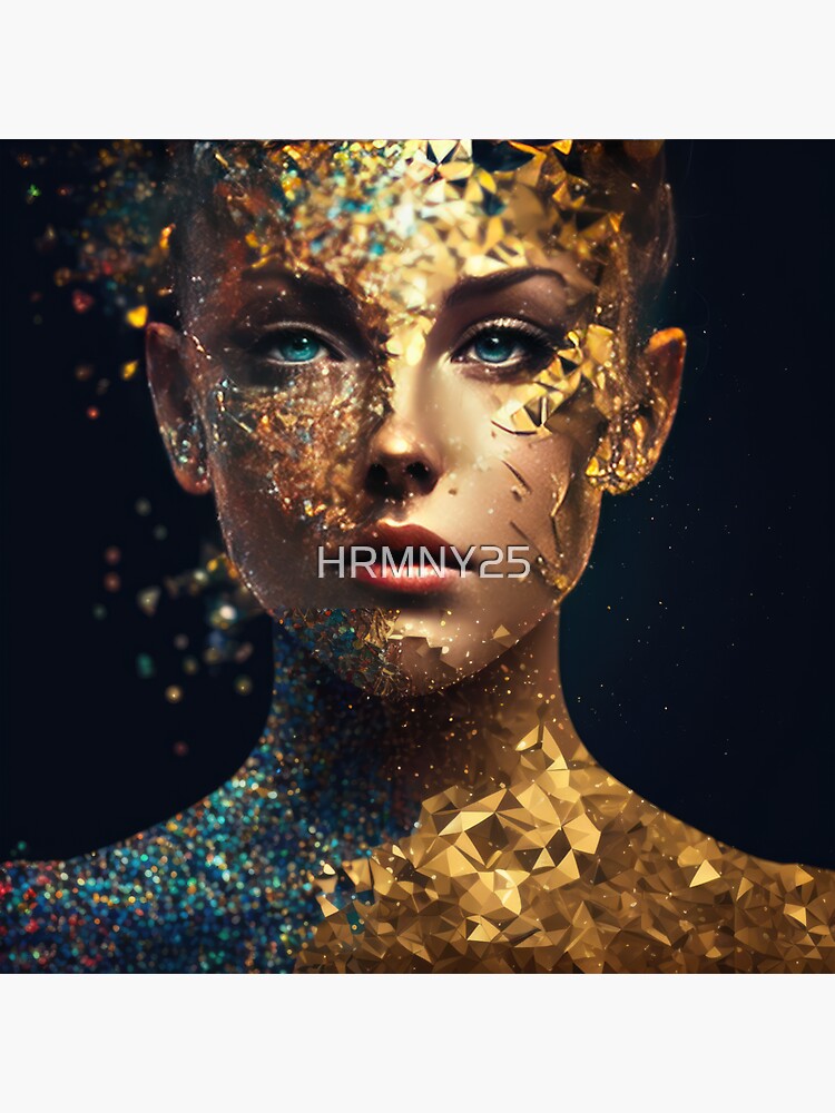 "Portrait Women Luxury Triangle Bubble Colorful Explosion Face" Sticker ...