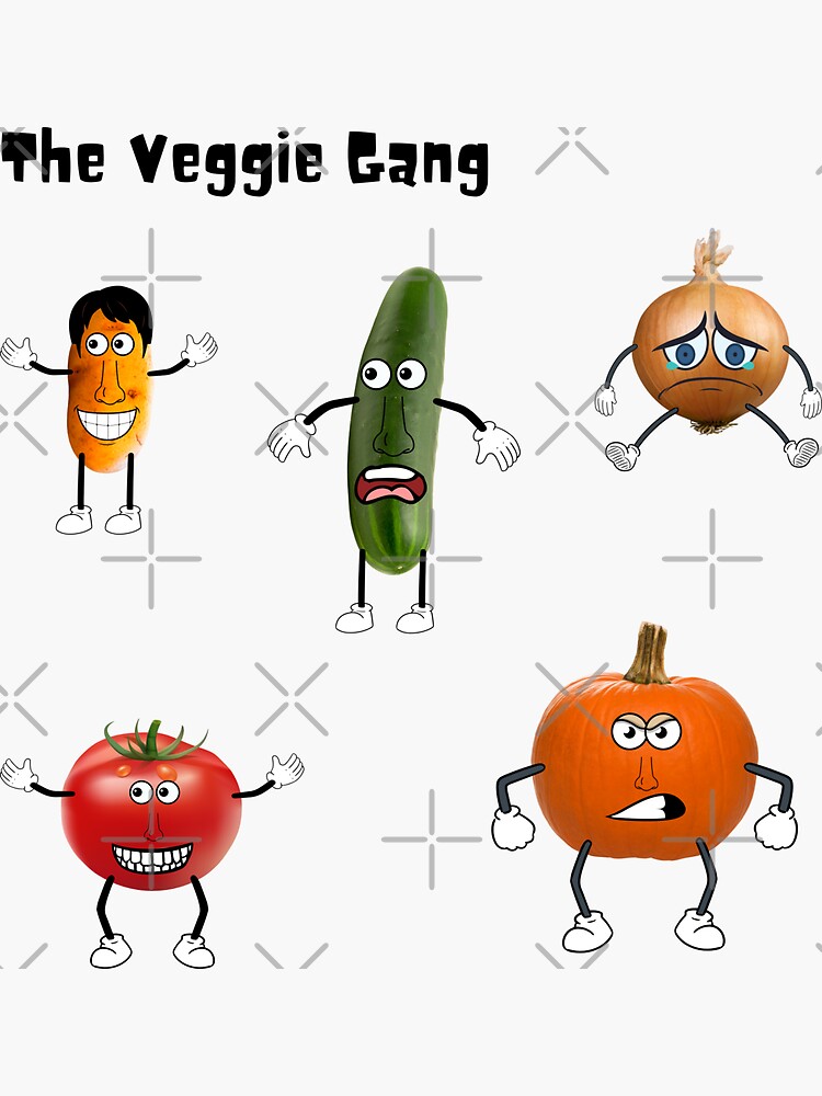 "The Veggie Gang Sticker Art" Sticker for Sale by BaristaHero | Redbubble
