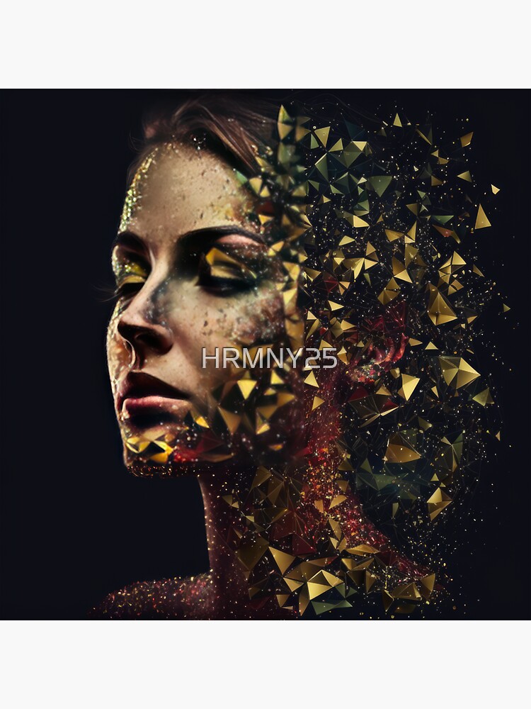 "Portrait Women Luxury Triangle Bubble Colorful Explosion Face" Sticker ...