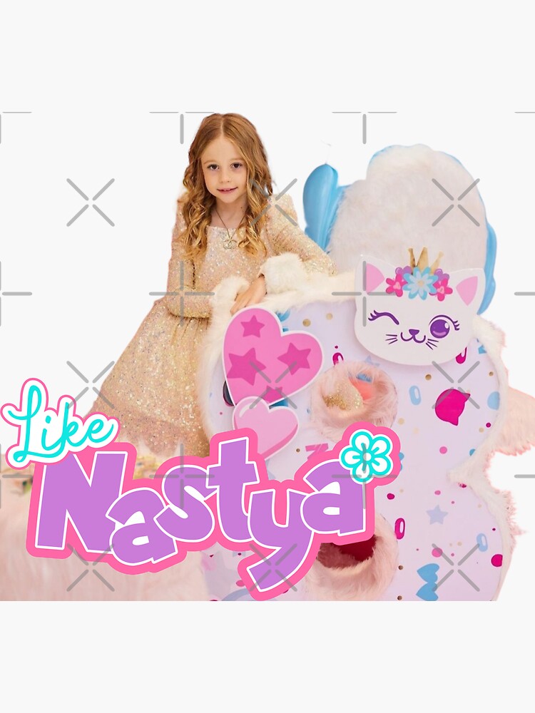 "like Nastya and cute cat, like nastya birthday party" Sticker for Sale by theJuniorJams | Redbubble