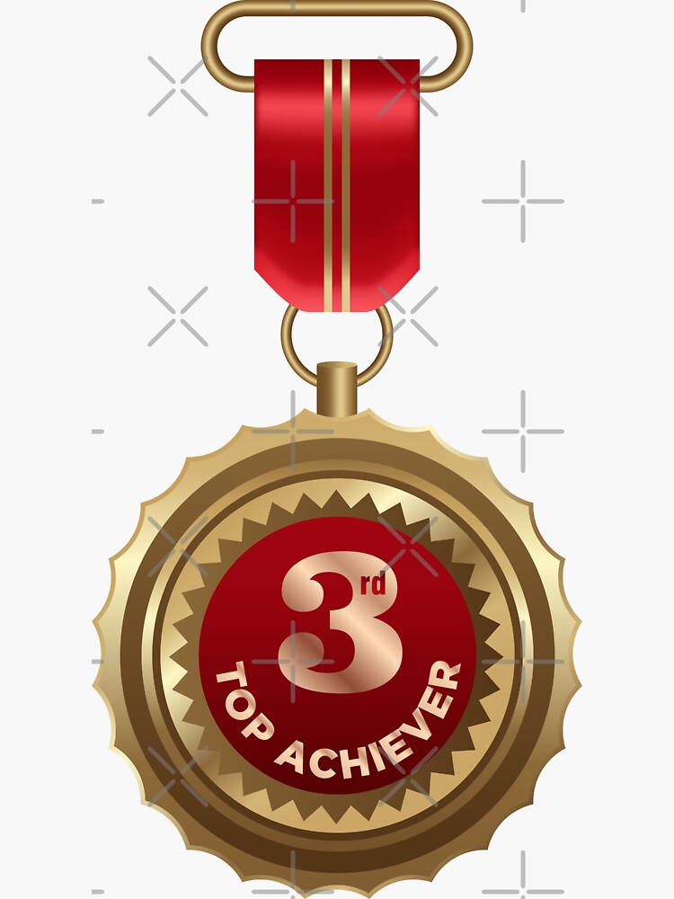"Third Top Target Achiever, Winner of this month, Bronze medal" Sticker ...