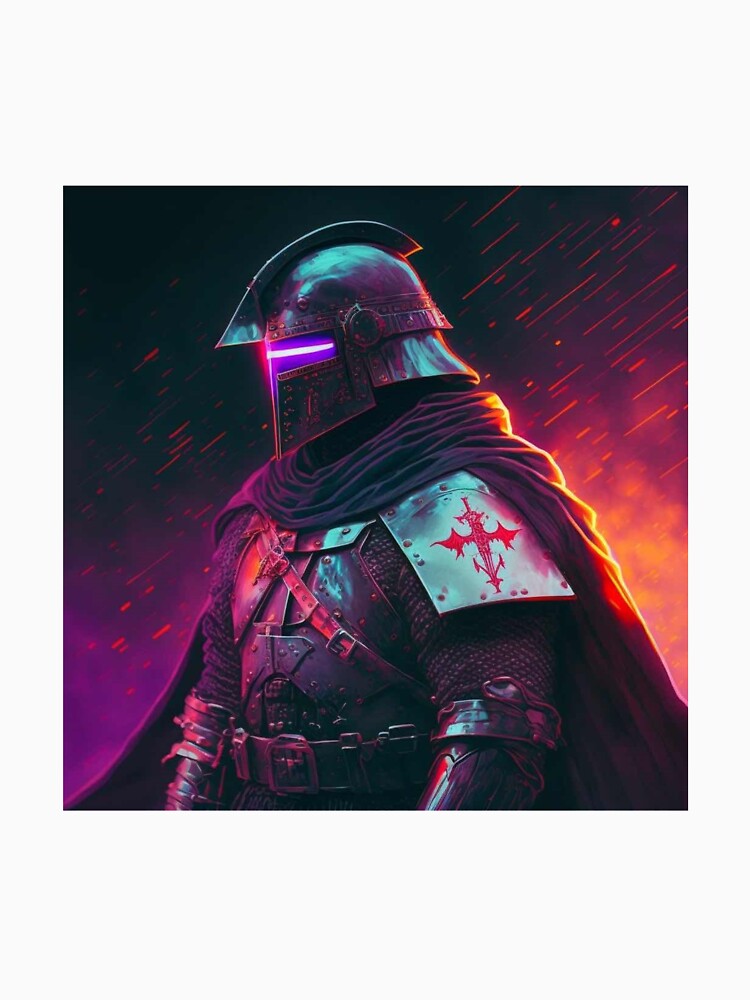 "Neon Knight: A Silver Full Plate Armor with Glowing Eyes" Essential T ...