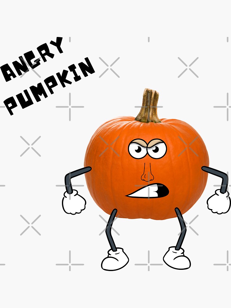 "Angry Pumpkin Face Word Art" Sticker for Sale by BaristaHero | Redbubble