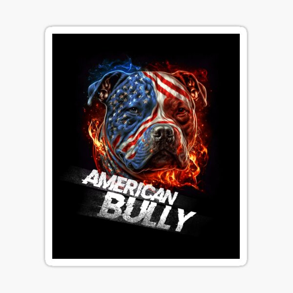 "American Bully American flag Pitbull Dog" Sticker for Sale by gaviani ...