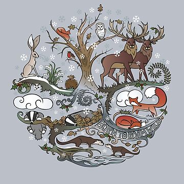 "Born to Roam Wild in Winter" Poster for Sale by Animaltopia Art ...