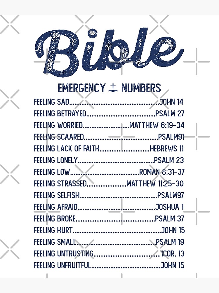 " Christian Bible Emergency Numbers hotline" Poster for Sale by Memory ...