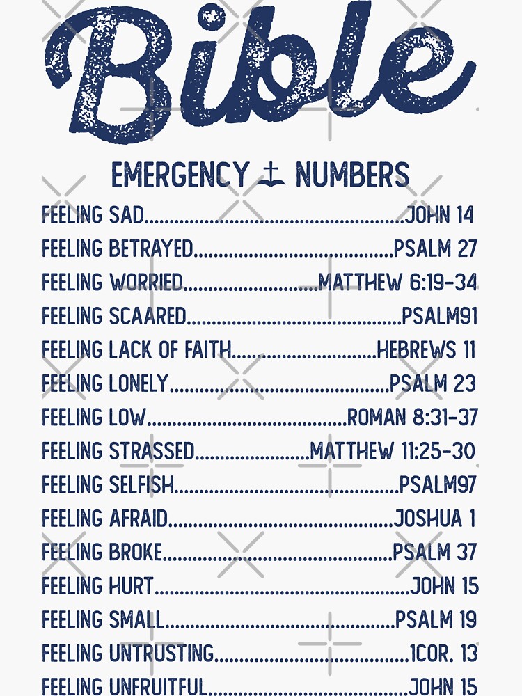 " Christian Bible Emergency Numbers hotline" Sticker for Sale by ...