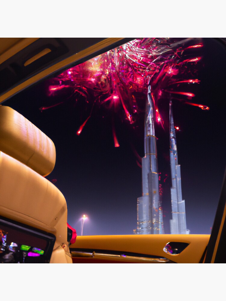 ""Dubai's Burj Khalifa: A Fireworks Extravaganza"" Sticker for Sale by ...