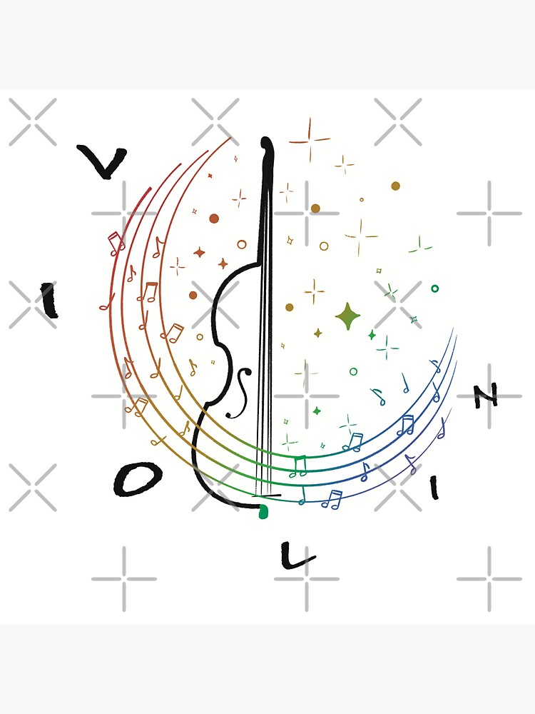 "Violin Music Notes" Sticker for Sale by Anahit-Art | Redbubble