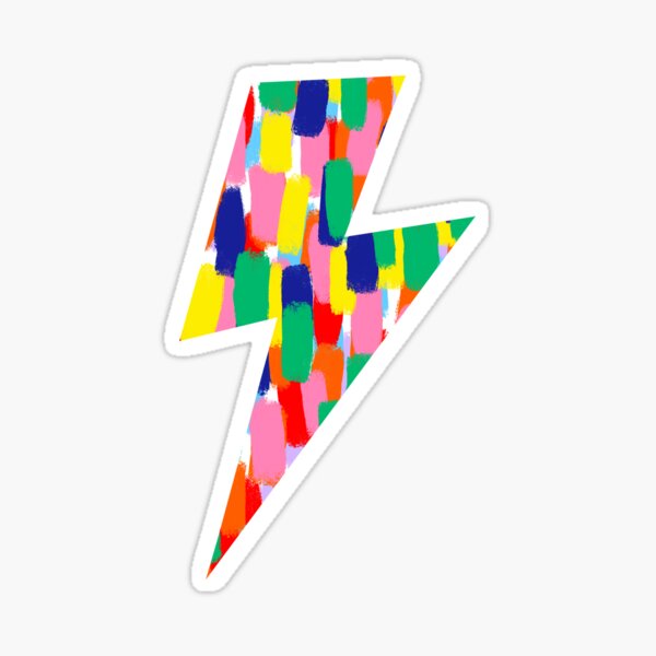 "Abstract, Brush Stroke, Rainbow, Lightning Bolt Pattern" Sticker for ...