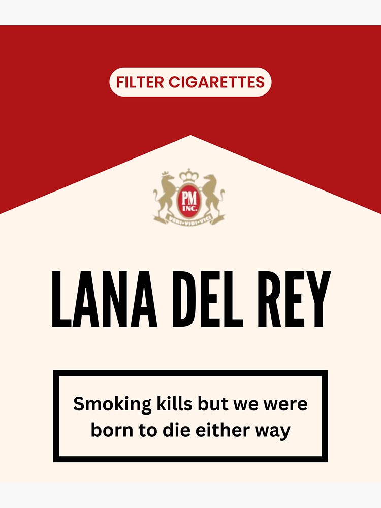 "DEL REY Cigarettes born to die" Sticker for Sale by LDR4life | Redbubble