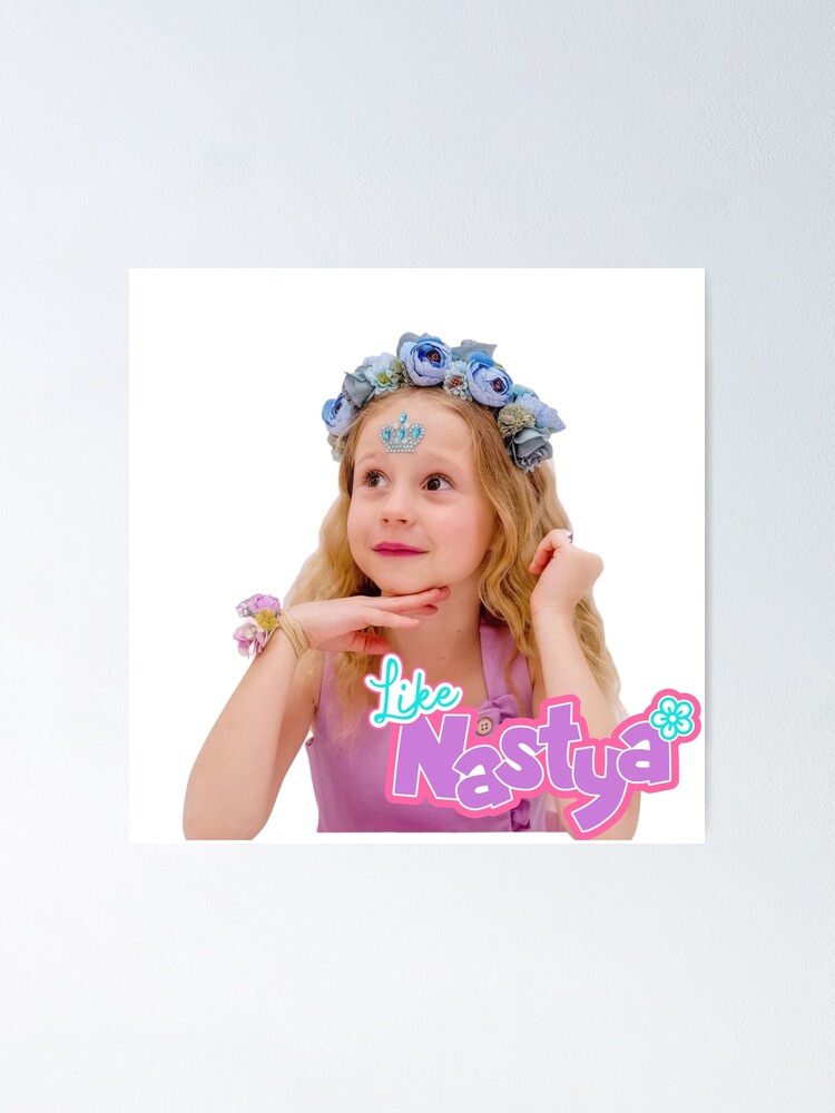 "Like Nastya wearing a blue flower crown,like nastya blue crown" Poster for Sale by ...