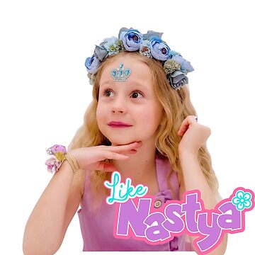 "Like Nastya wearing a blue flower crown,like nastya blue crown" Sticker for Sale by ...