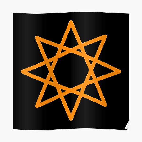 "The Octagram - orange" Poster for Sale by ISeeRedPeople | Redbubble