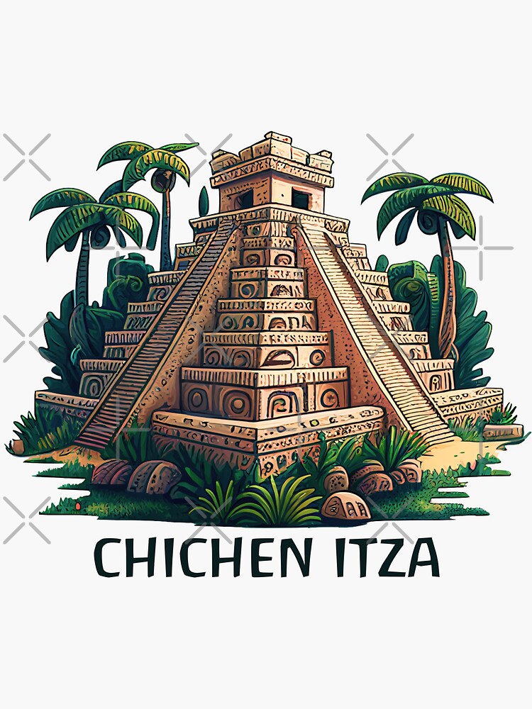 "Chichen Itza Mexico Temple Pyramid " Sticker for Sale by Jack Curtis ...