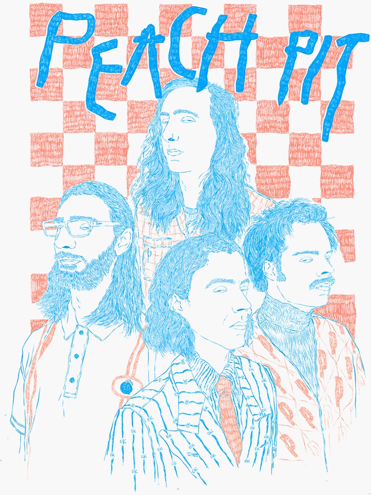 "Peach Pit Pop band Neil Smith Christopher Vanderkooy" Sticker for Sale ...