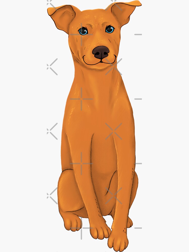 "Cute orange brown staffy dog illustration" Sticker for Sale by ...