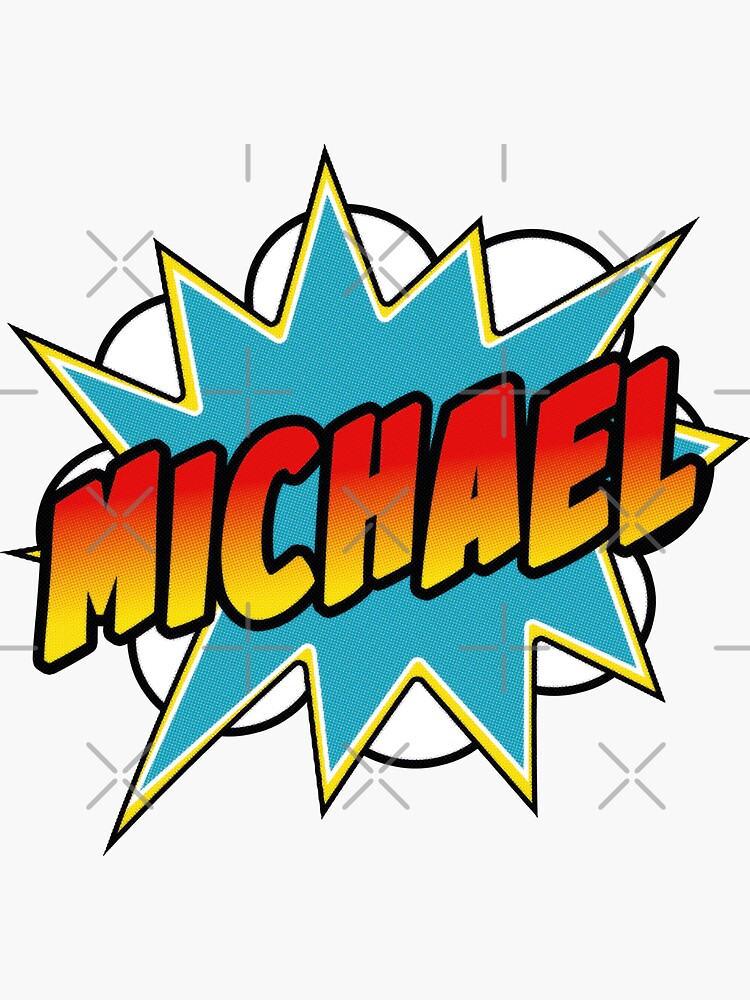 "Boys Michael Name Comic Book Superhero" Sticker for Sale by Rixta82 ...