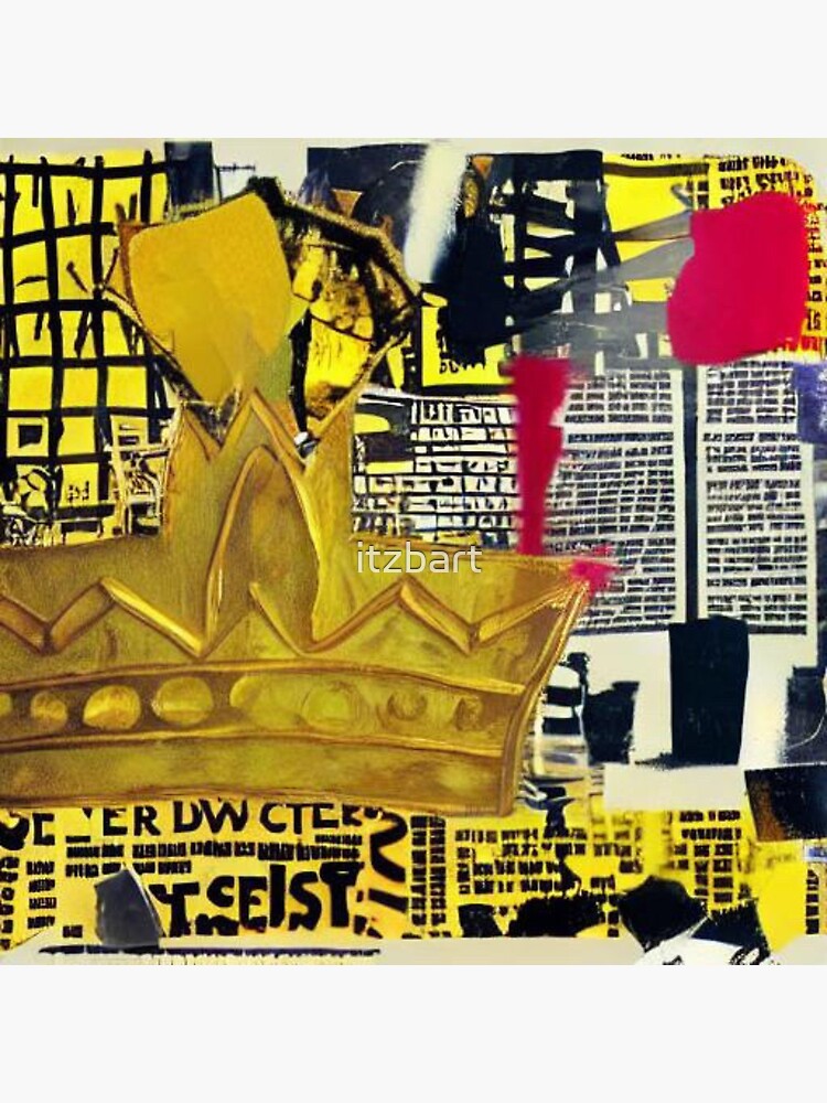 "Crown Newspaper Collage Contemporary Art | Urban Art" Poster for Sale ...