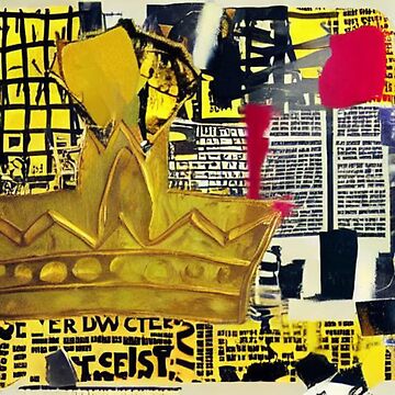 "Crown Newspaper Collage Contemporary Art | Urban Art" Poster for Sale ...