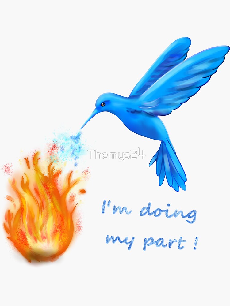 "hummingbird fighting fire" Sticker for Sale by Themys24 | Redbubble