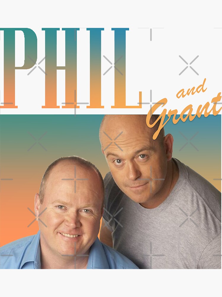 "Phil and Grant Mitchell" Sticker for Sale by edgypigeon | Redbubble