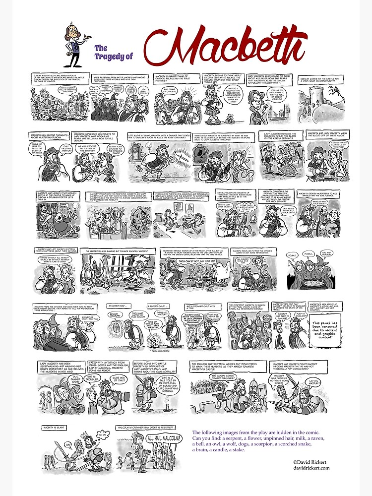 "Macbeth Comic" Poster for Sale by davidrickert | Redbubble