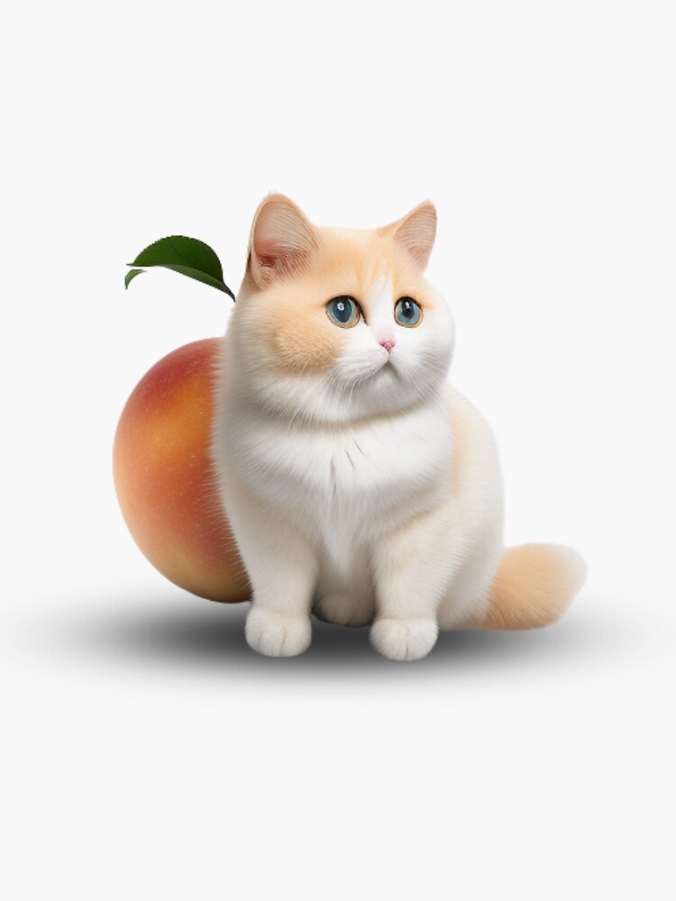 "Mochi Peach Cat" Sticker for Sale by AnimalsLoveU | Redbubble