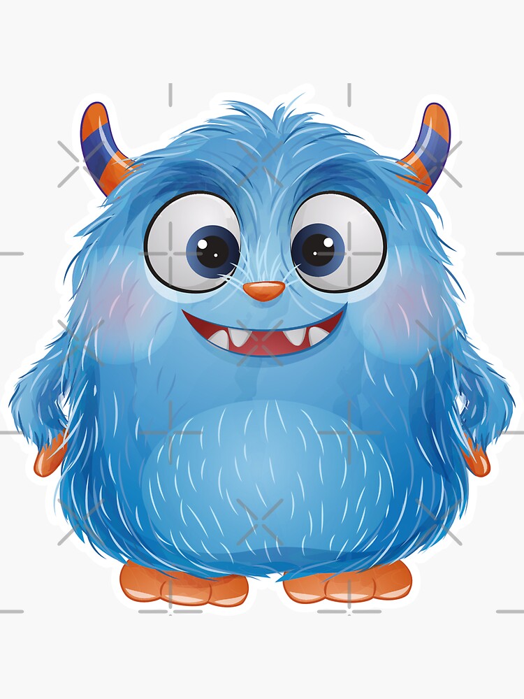 "Cute Blue Monster - For lovers of weird creatures #monster" Sticker ...