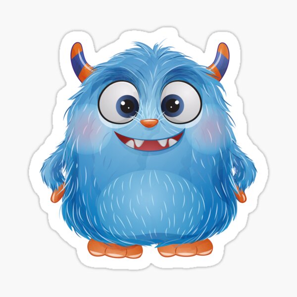 "Cute Blue Monster - For lovers of weird creatures #monster" Sticker ...