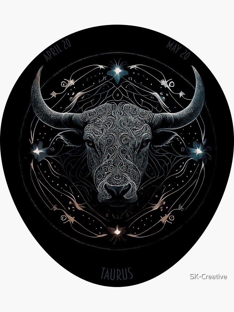 "Aesthetic Taurus Zodiac Sign Beautiful Art" Sticker for Sale by SK ...