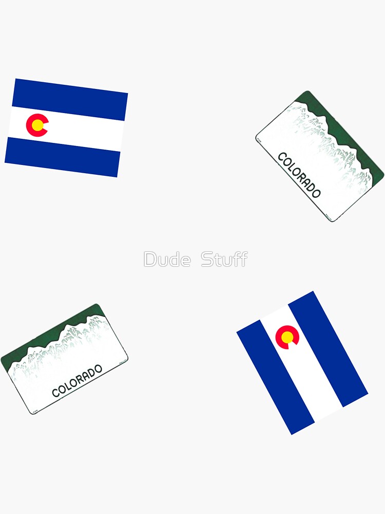 "Colorado DMV Flag and Colorado License Plate Pattern" Sticker for Sale ...