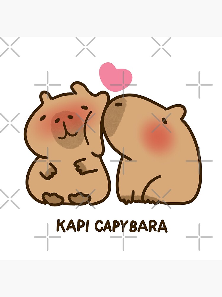 "Capybara couple kiss" Poster for Sale by picopang | Redbubble