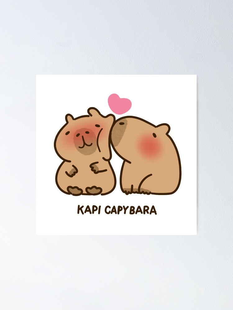 "Capybara couple kiss" Poster for Sale by picopang | Redbubble