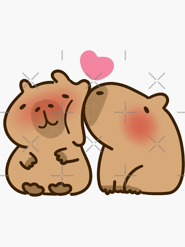 "Capybara couple kiss" Sticker for Sale by picopang | Redbubble
