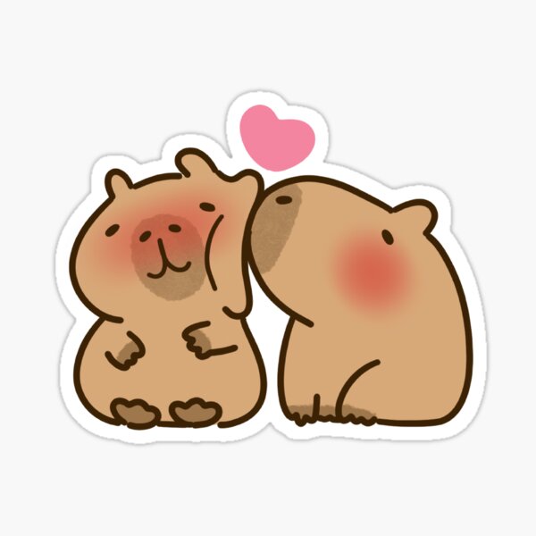 "Capybara couple kiss" Sticker for Sale by picopang | Redbubble