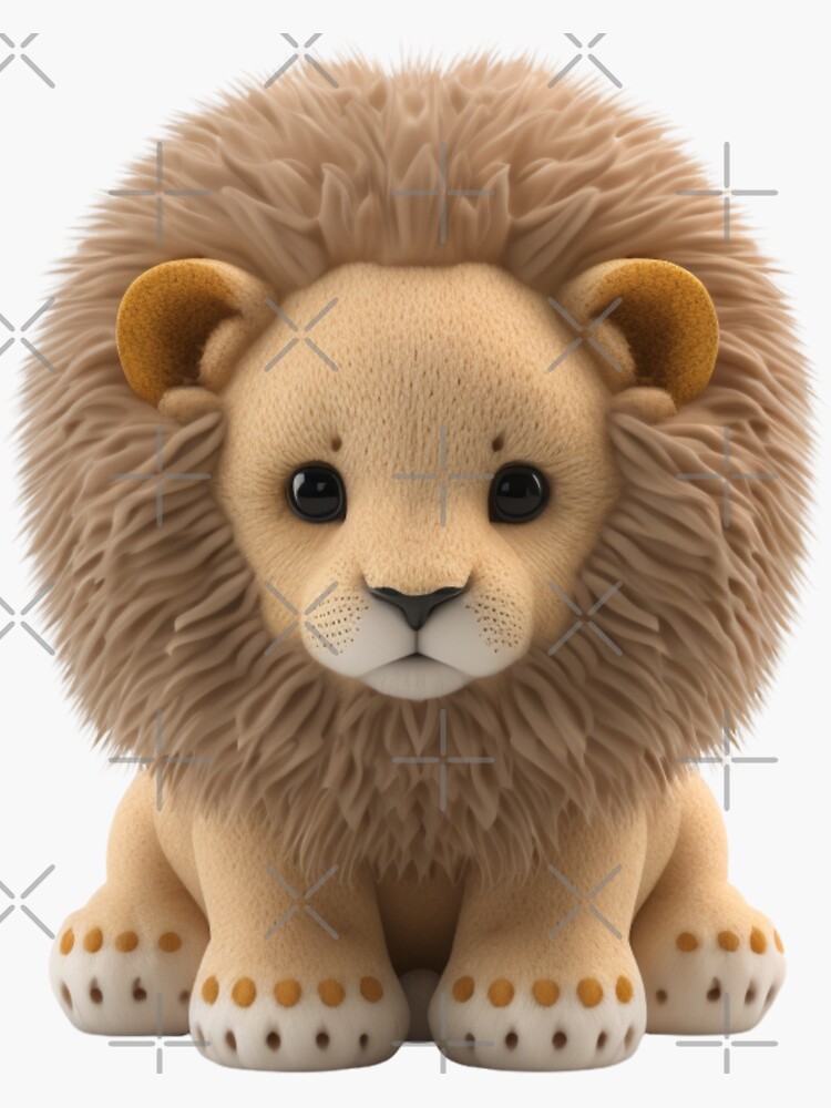 "Cute Kawaii Baby Lion" Sticker for Sale by PlushAndCo | Redbubble