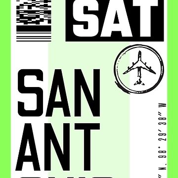 "SAN ANTONIO SAT classic luggage tag airport stickers" Sticker for Sale ...