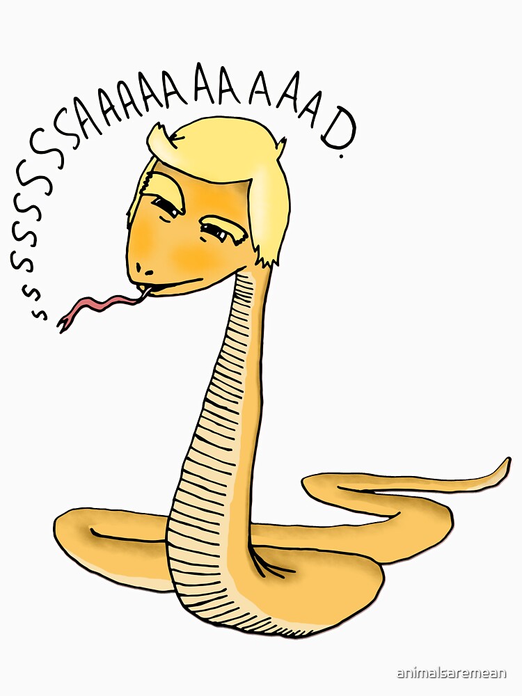 "Sad Snake is Sssssssad" T-shirt by animalsaremean | Redbubble