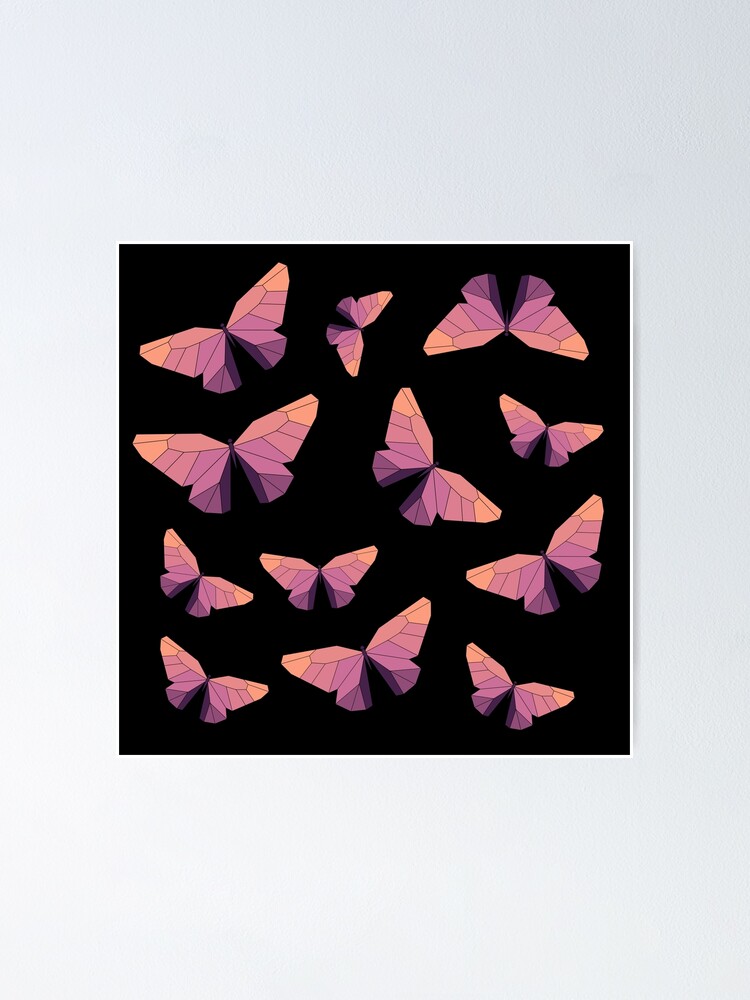 "Geometric Butterfly Series - Pink Lavender - B21" Poster for Sale by ...