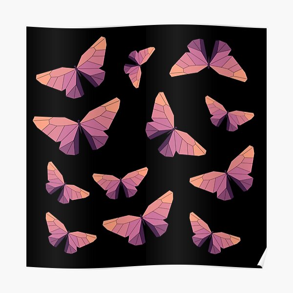 "Geometric Butterfly Series - Pink Lavender - B21" Poster for Sale by ...