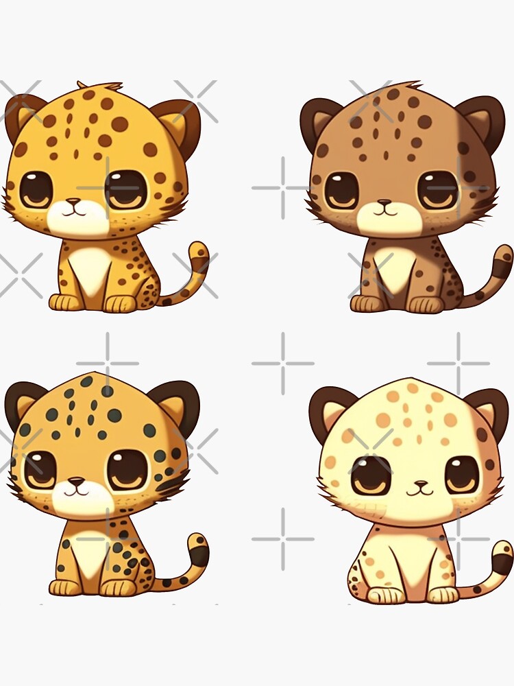 "Chibi leopard pack" Sticker for Sale by Jokel-art | Redbubble