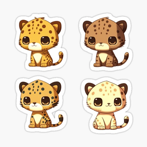 "Chibi leopard pack" Sticker for Sale by Jokel-art | Redbubble