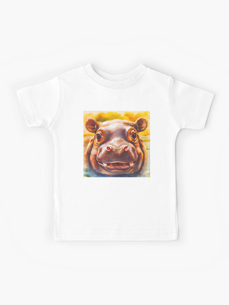 Kinder T Shirt mit Happy Baby Hippo von WorldOfFairies Redbubble