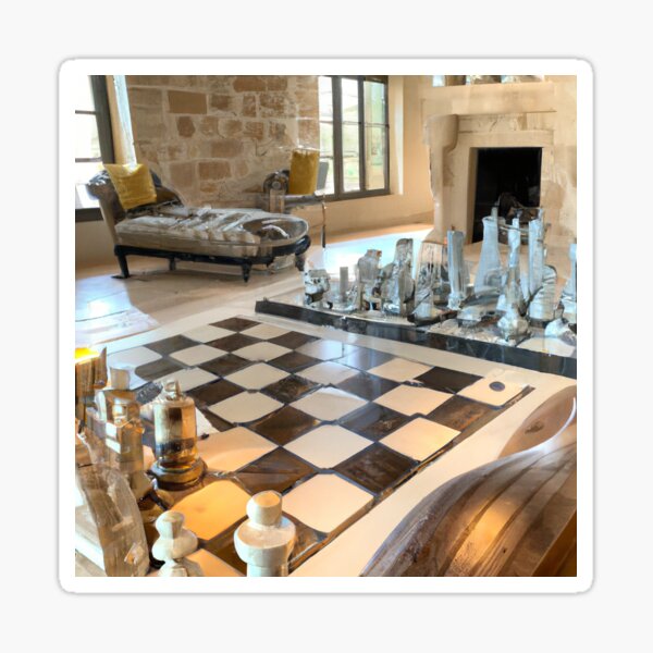 "The Art of Strategy: A Digital Chess Masterpiece in a Grand Hall ...