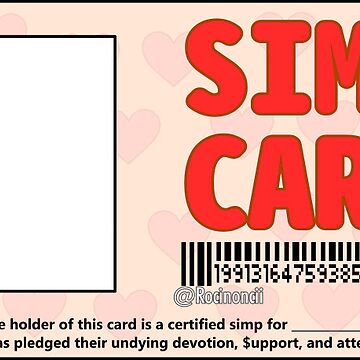 "Simp Card" Sticker for Sale by ArashiiGames | Redbubble
